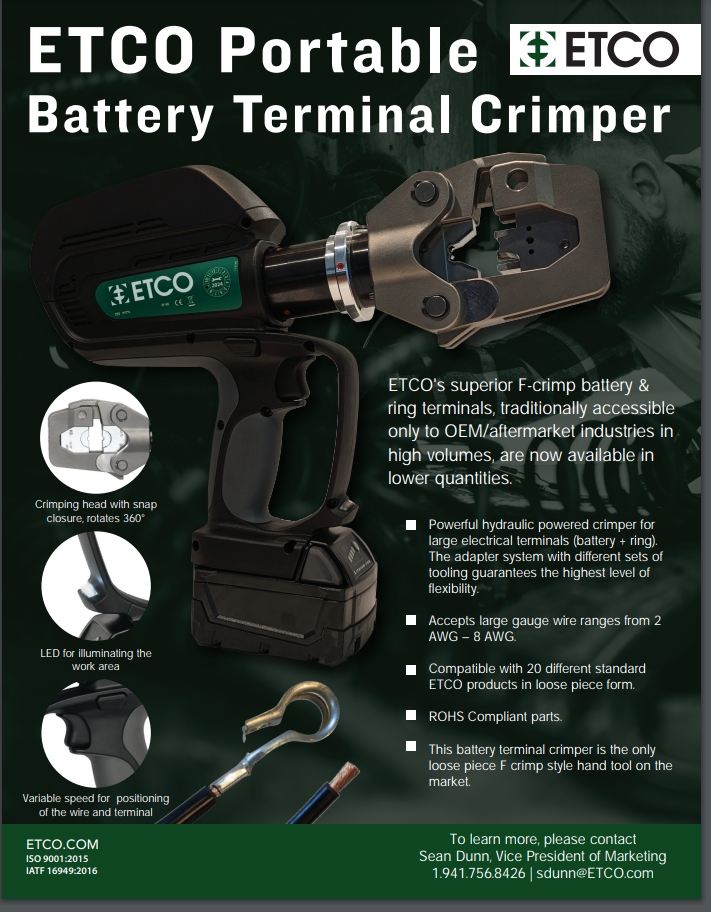 ETCO's Unique Portable Battery Terminal Crimper - ETCO