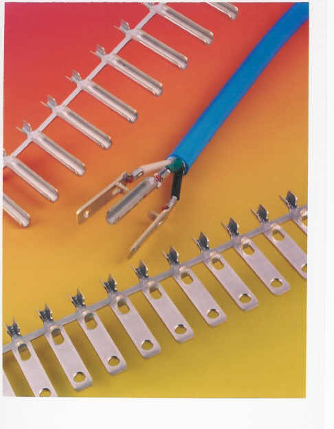 "U" Shaped Ground Pin and Solid Blades Feature Crimp Ears to Attach ...